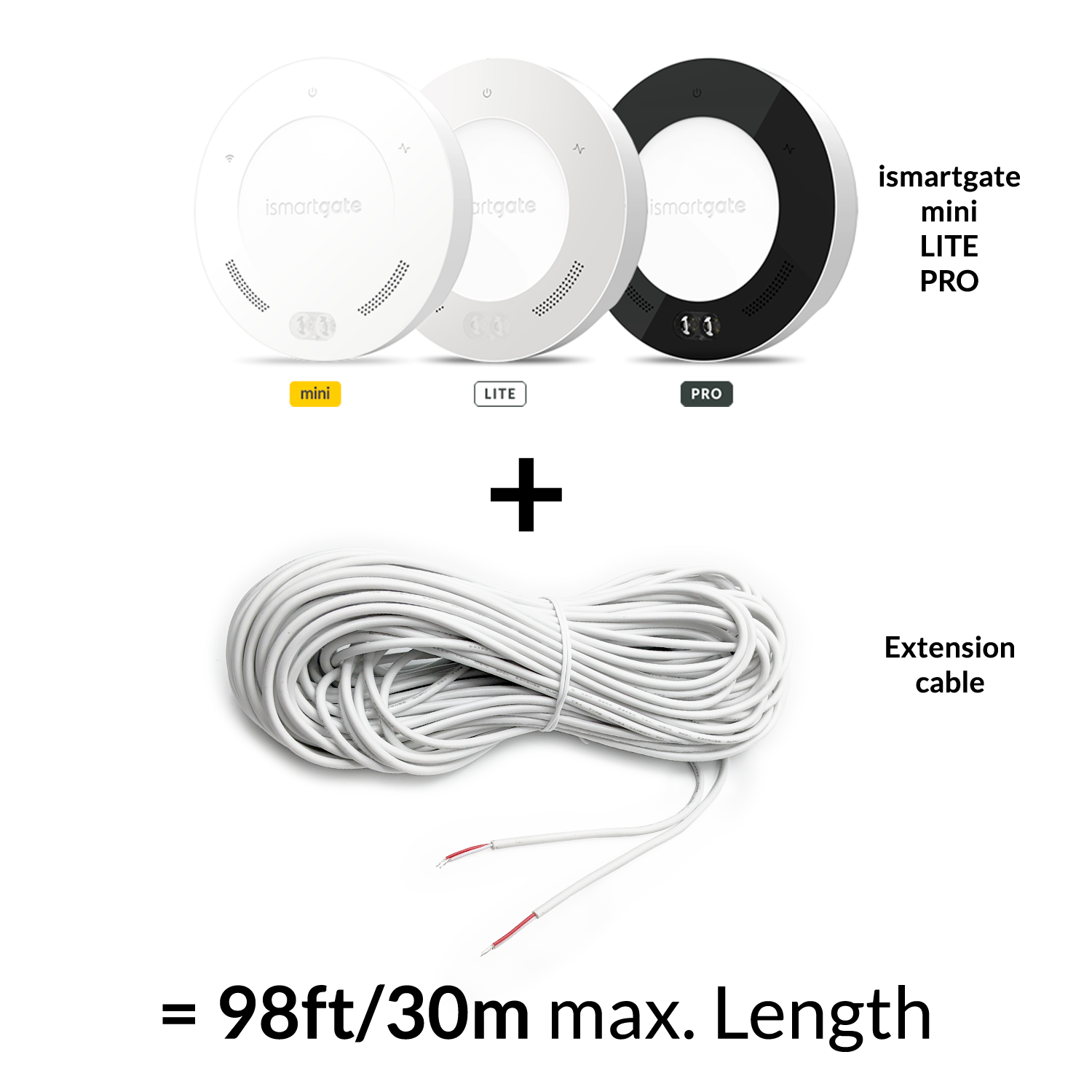 98ft (30m) long extension cable to connect ismartgate PRO to multiple ...